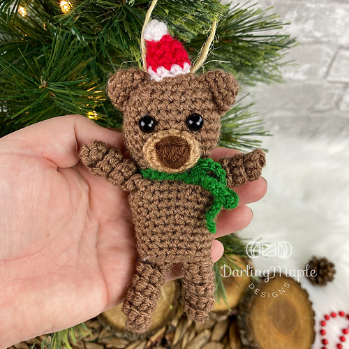 Ravelry: Bear Candy Cane Ornament pattern by Darling Maple Designs