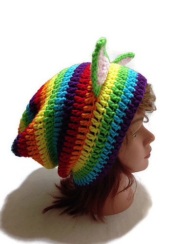 Ravelry: Rainbow Slouchy Cat Hat pattern by Megan Sweet