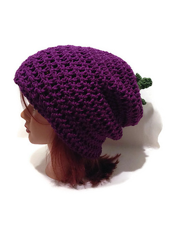Ravelry: Eggplant Vegetable Slouchy Hat pattern by Megan Sweet
