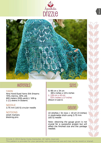 Ravelry: Drizzle pattern by Ágnes Kutas
