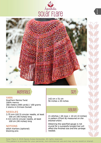 Ravelry: Solar Flare pattern by Ágnes Kutas