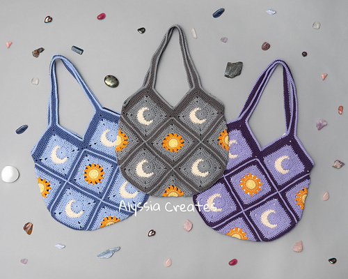 Ravelry: Sun and Moon Tote Bag pattern by Alyssia Stacey-Orchard