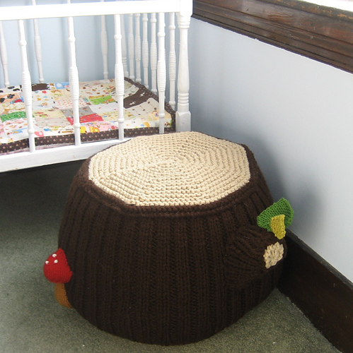 Ravelry: Knit Tree Stump Ottoman pattern by Amy Gaines
