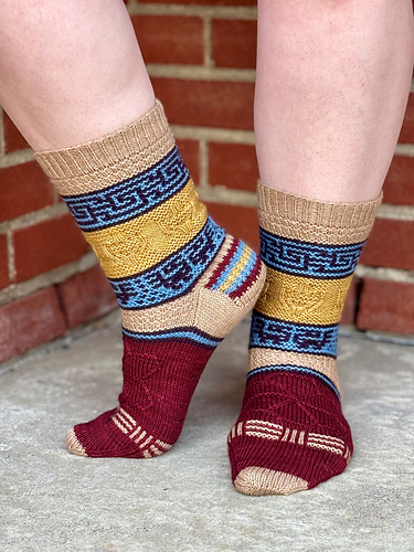 Ravelry: Roman Villa Socks pattern by Caroline Sommerfeld