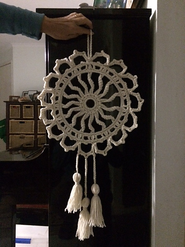 Ravelry: Macrame Inspired Sunwheel Dreamcatcher pattern by Selyn Birnbaum
