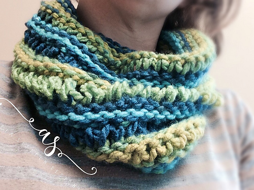 Ravelry: One, Two, Three Drop Cowl pattern by Angela Steffen