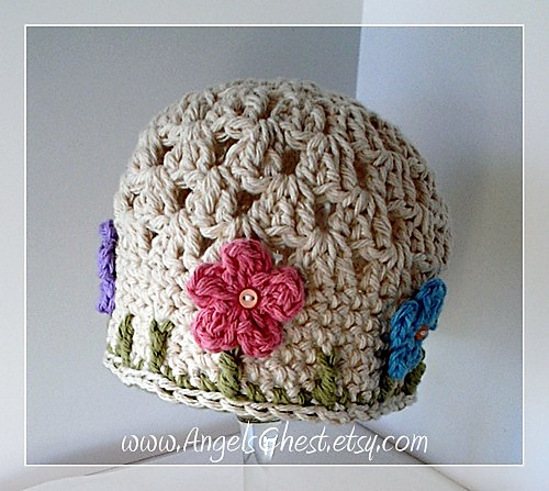 Ravelry: Beautiful Spring Beanie Hat with Flowers No. 16 pattern by ...