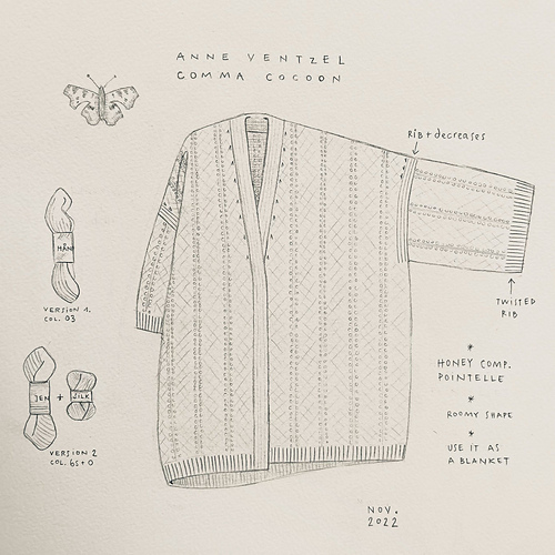 Ravelry: Comma Cocoon pattern by Anne Ventzel