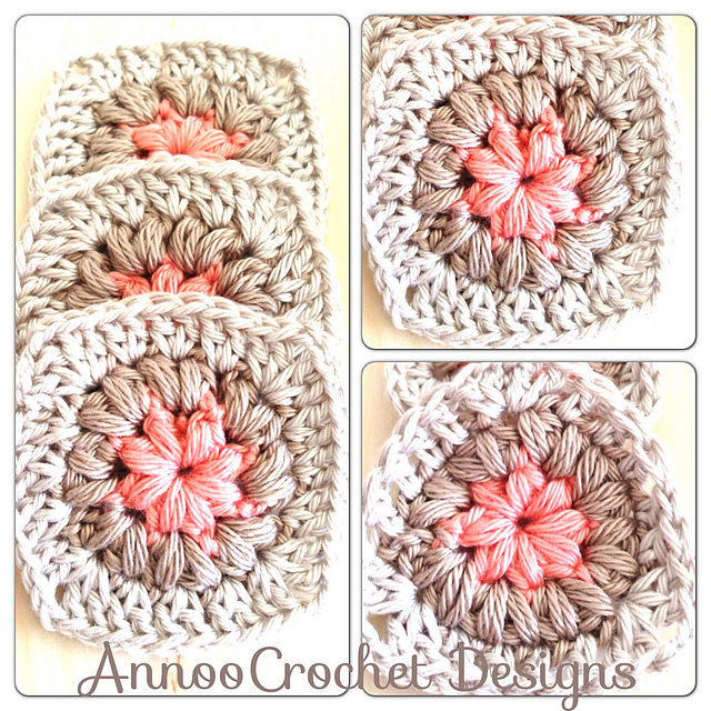 Ravelry: Triangle and Square Puff Stitch Granny pattern by Annoo Crochet