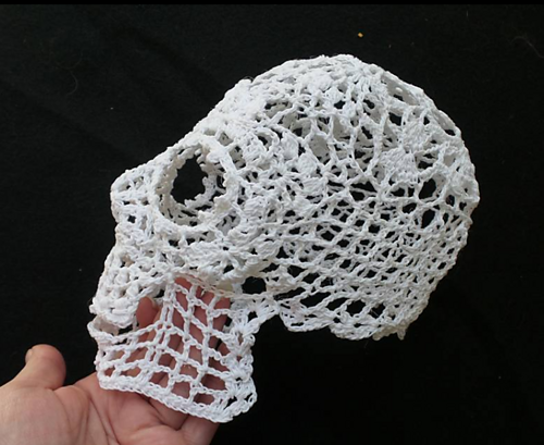 Ravelry: 3D crochet doily skull pattern by Ann Wanamaker