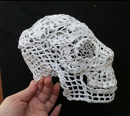 Ravelry: 3D crochet doily skull pattern by Ann Wanamaker