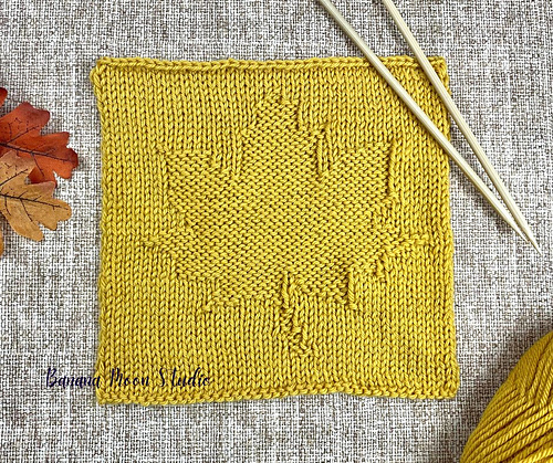 Ravelry: Maple Leaf Knit Square pattern by April Garwood