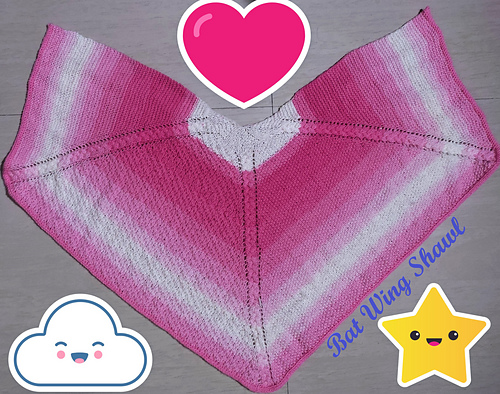 Ravelry: Bat wing shawl pattern by Takako Takiguchi