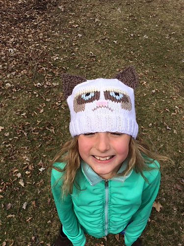 Ravelry: Grumpy Hat - Hat with Tardar Sauce, the Grumpy Cat's face ...