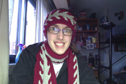 Ravelry: AtomicAthena's UW-LaCrosse Cabled Scarf and EarWarmer