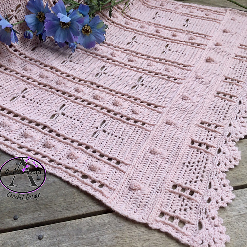 Ravelry: Apricot Blossom Dragonflies Blanket pattern by Sue Stapleton