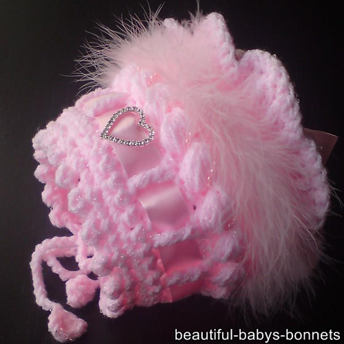 Ravelry: Girls Diamonte & Swansdown Bonnet #14 pattern by Beautiful ...