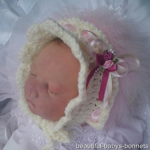 Ravelry: Ruffled Baby Bonnet Crochet Pattern #16 pattern by Beautiful ...