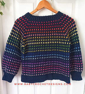 Ravelry: Adult Rainbow Drops Jumper pattern by Donna Browne