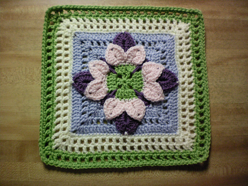 Ravelry: 12" Fuschia Afghan Block pattern by Abigail Bailey