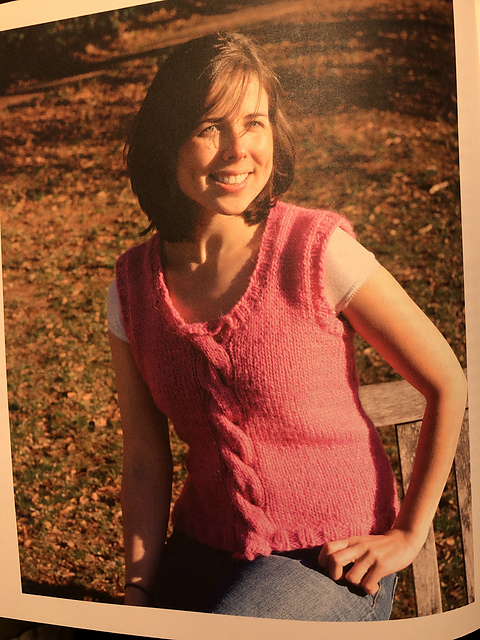 Ravelry: Pink Cabled Emo Vest pattern by Barbara Hurd