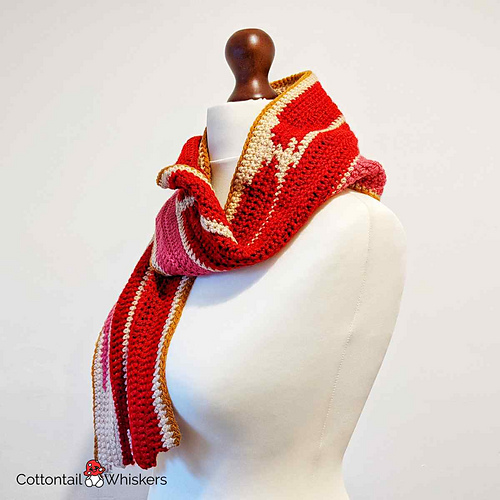 Ravelry: Streaky Bacon Rasher Scarf pattern by Bea King