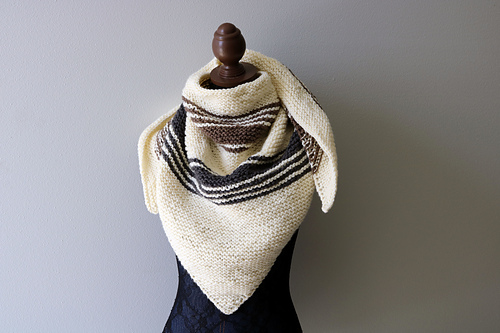 Ravelry: Striped Triangle Scarf pattern by BeaCapes Design
