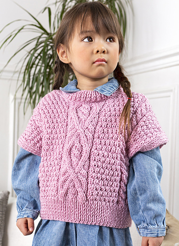 Ravelry: Sur-pull fille à torsades Isis - M2675 pattern by Bergère de ...