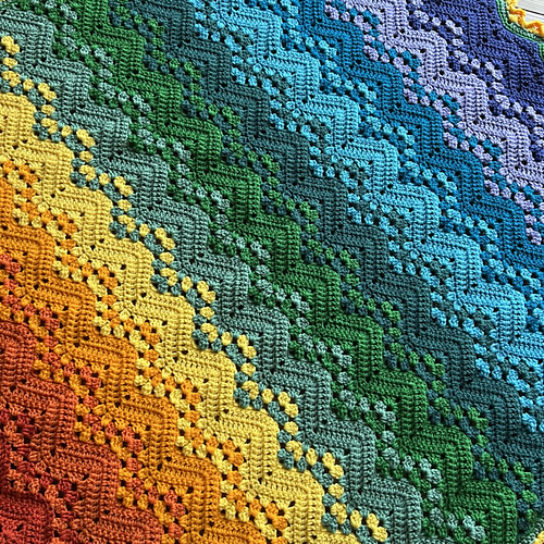 Ravelry: 6-Day Sweetheart Rainbow Baby Blanket pattern by Betty McKnit