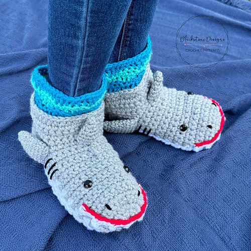 Ravelry: Shark Slippers - Child pattern by Sonya Blackstone