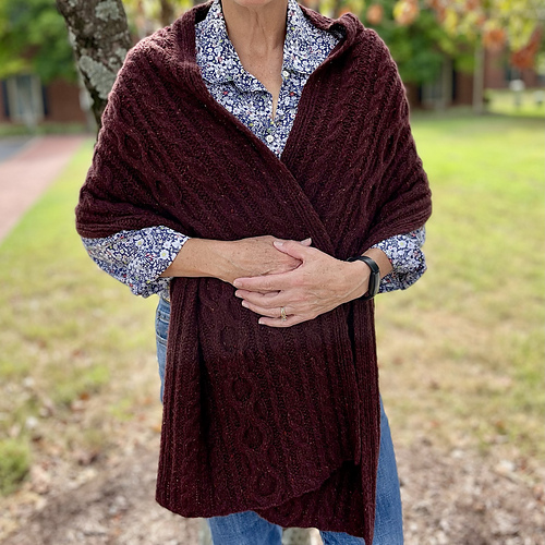 Ravelry: Saxony Cabled Wrap pattern by Debra Peterson