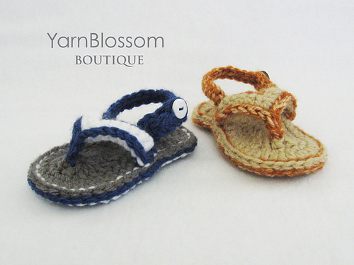 Ravelry: Baby Flip Flops pattern by Yarn Blossom Boutique