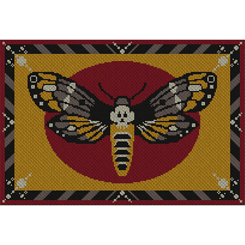 Ravelry: Into the Moth of Darkness C2C Graphghan pattern by Blue Frog Creek