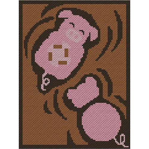 Ravelry: Pigs on a Blanket C2C Graphghan pattern by Blue Frog Creek