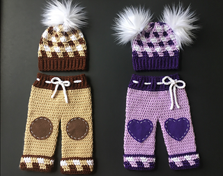 Ravelry: Newborn Plaid Beanie & Pants pattern by Brandy Mahoney