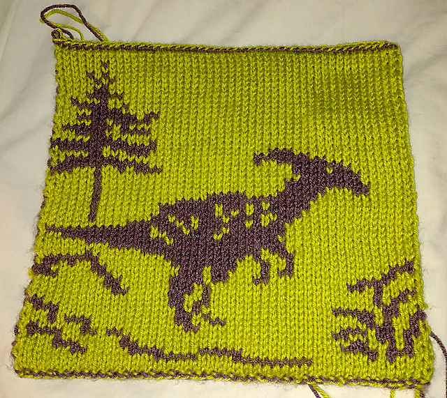 Ravelry: Parasaurolophus Blanket Square pattern by Mandy Kay