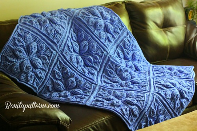 Ravelry: Embossed Leaves Blanket pattern by Bonita Patterns