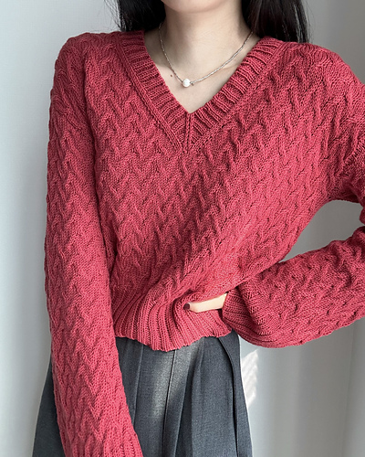 Ravelry: Herringbone Classic Sweater pattern by Hyeonji Jin