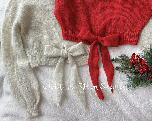 Ravelry: Christmas Ribbon Sweater pattern by Hyeonji Jin