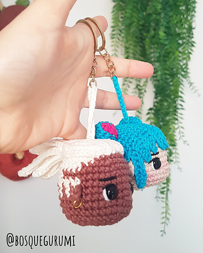 Ravelry: Arcane/LOL crochet keychains: Ekko & Powder pattern by Paola F ...