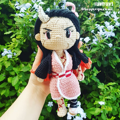 Ravelry: Nezuko Kamado oni (Demon Slayer) pattern by Paola F. Sousa