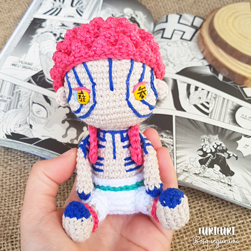 Ravelry: Akaza amigurumi Demon Slayer pattern by Paola F. Sousa