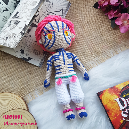 Ravelry: Akaza Demon Slayer amigurumi pattern by Paola F. Sousa