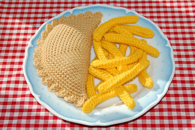 Ravelry: Cornish Pasty/Chips (knit and crochet) pattern by Bottletop Boy