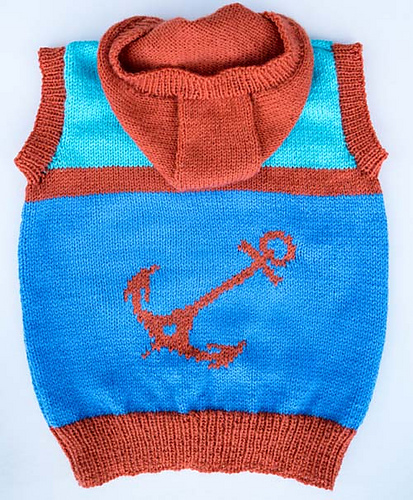Ravelry: Lifeboat anchor hooded sweater pattern by Linda Moorhouse