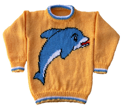 Ravelry: Dolphin motif sweater pattern by Linda Moorhouse