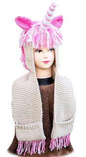 Ravelry: Unicorn scarf and hood pattern by Linda Moorhouse