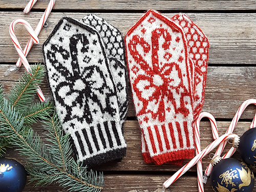 Ravelry: Candy Cane Mittens pattern by Briana Thompson