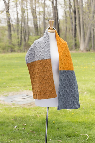 Ravelry: Color Blocked Cable Wrap pattern by Nazanin S. Fard