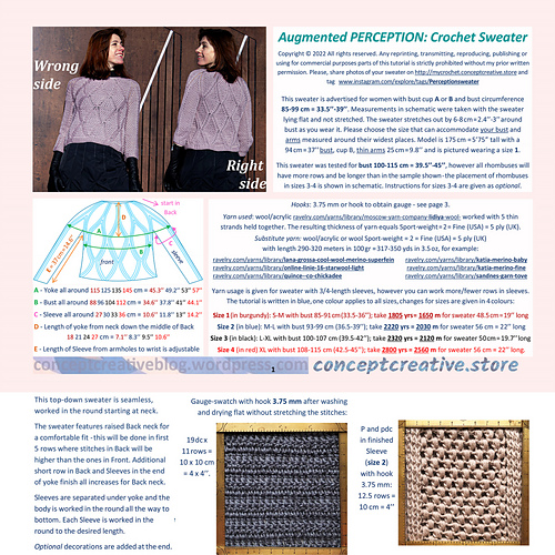 Ravelry: Augmented PERCEPTION sweater pattern by conceptcreative.store